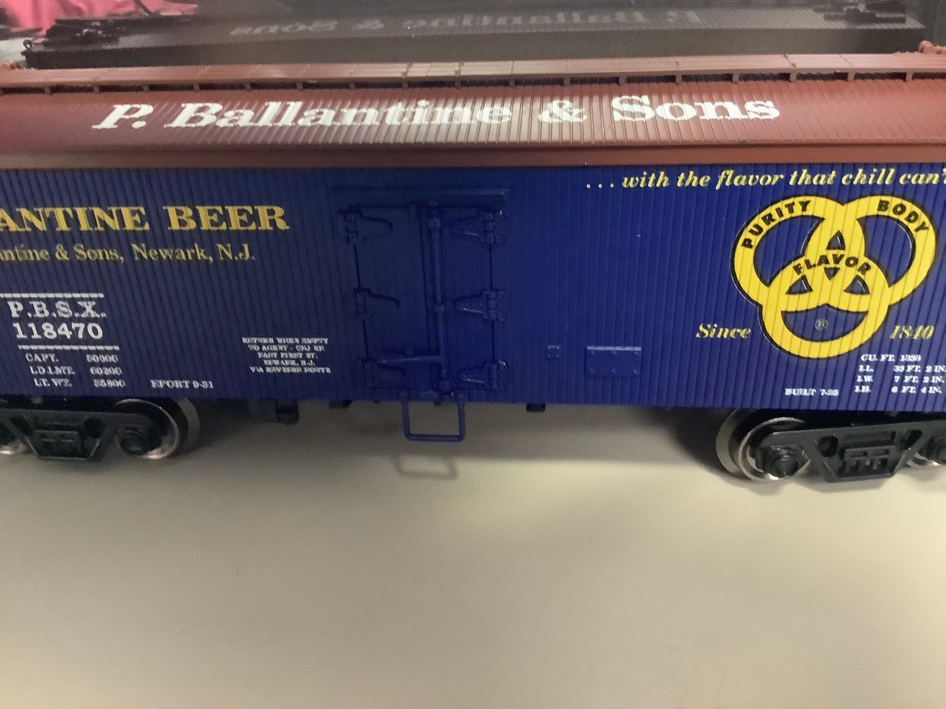 O Guage Trains Wood Side Reefer Car - Ballantine Beer – Retail at ...